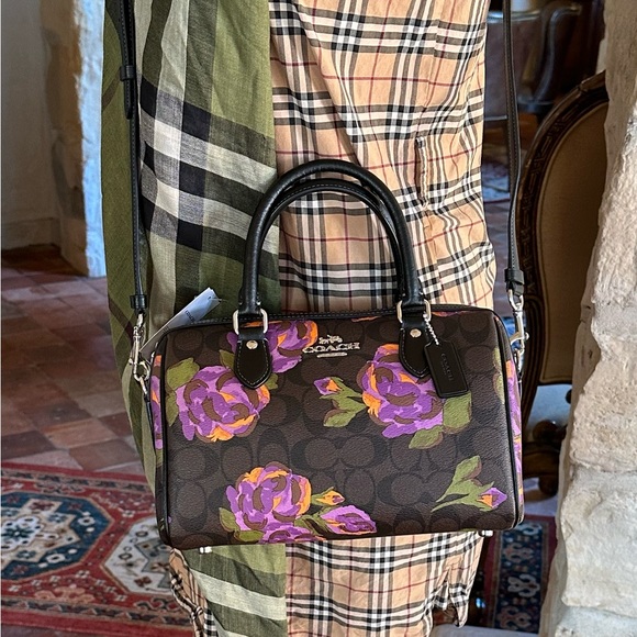 Coach | Bags | Coach Rose Rowan Satchel Crossbody Signature Leather ...